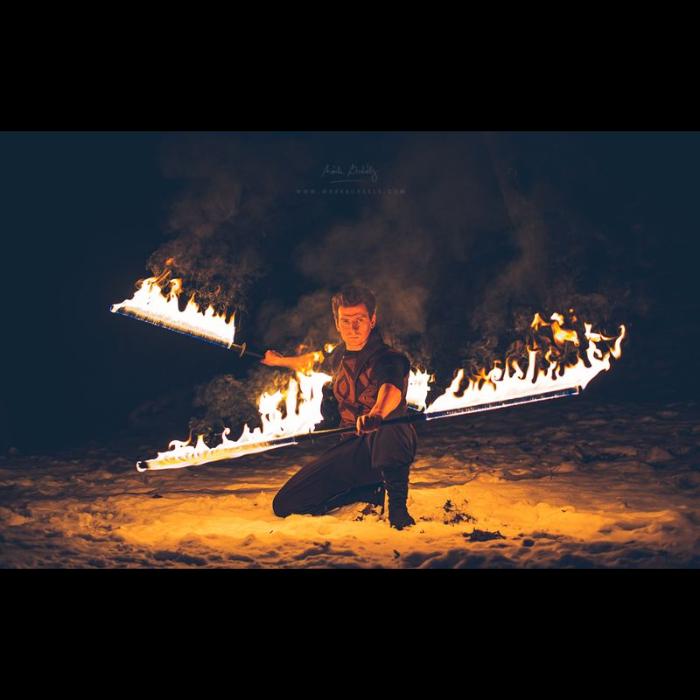 Gora Thai Fire Staff – Traditional Krabi Krabong Prop with Massive ...
